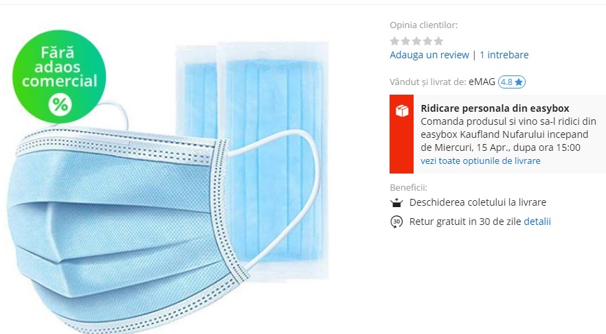 7 milioane de măști, disponibile pe eMAG începând de astăzi – YesComment